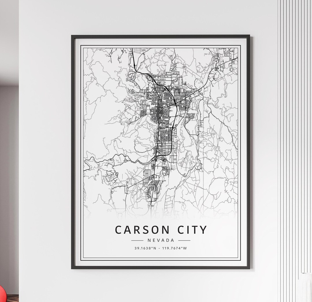 Carson City NV Street Map Print | Acrylic Glass Carson City Map Print ...