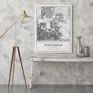 Scottsdale Arizona Street Map Print | Acrylic Scottsdale City Map Print ...