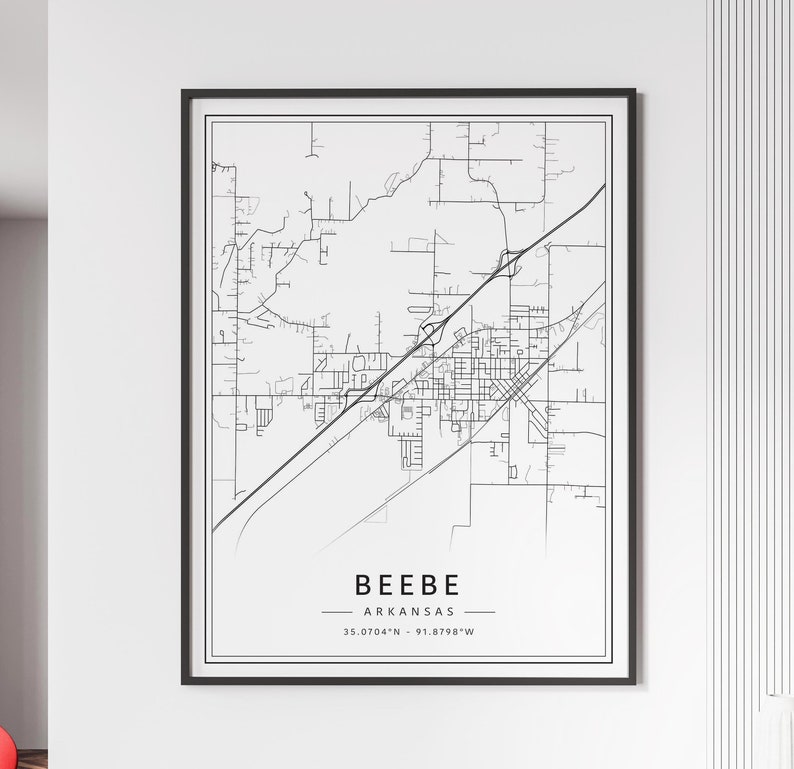 Beebe Arkansas Street Map Print Acrylic Beebe City Map Print Canvas ...