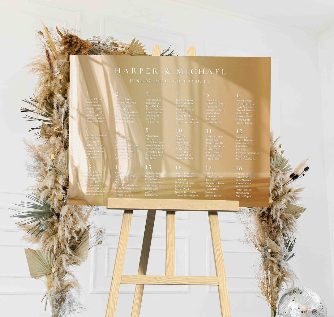 Gold Acrylic Wedding Sign | Gold Table Seating Chart | Gold Custom ...