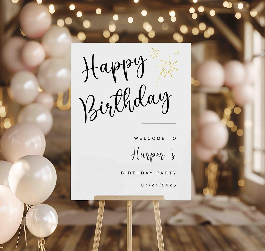 Acrylic Birthday Sign | Personalized Birthday Sign | Welcome Birthday ...