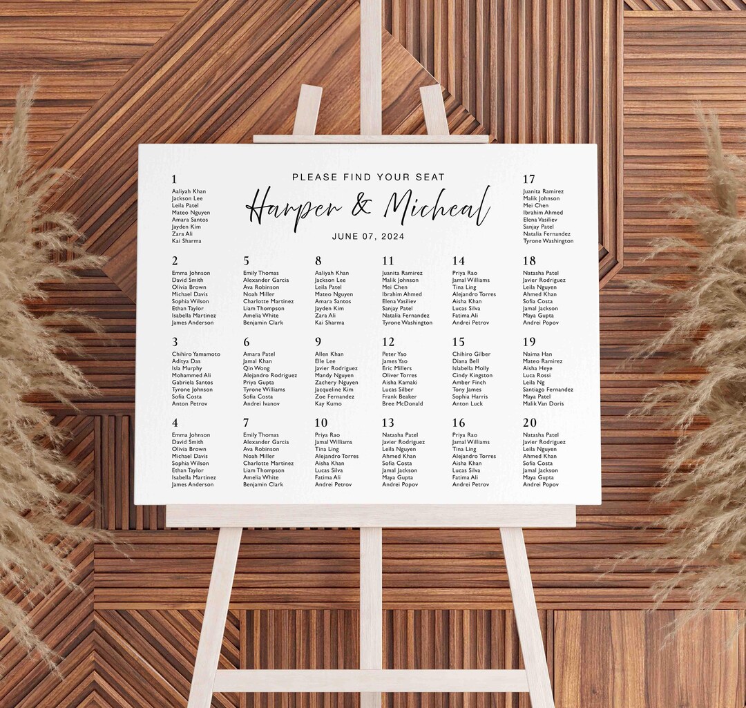 Wedding Seating Chart Acrylic Sign Acrylic Table Seating Chart Wedding ...