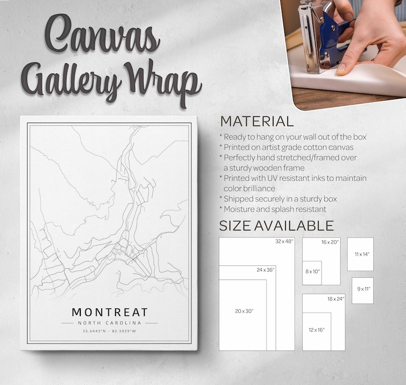 Montreat NC Street Map Print Acrylic Glass Montreat City Map Print ...