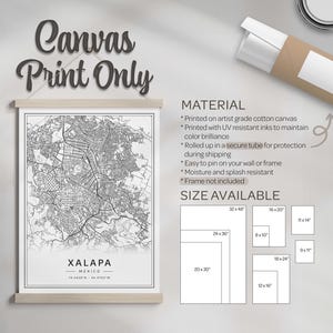 Xalapa Mexico Street Map Print | Acrylic Glass Xalapa City Map Print ...
