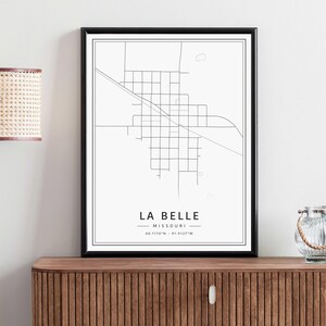 La Belle MO Street Map Print | Acrylic Glass La Belle City Map Print ...