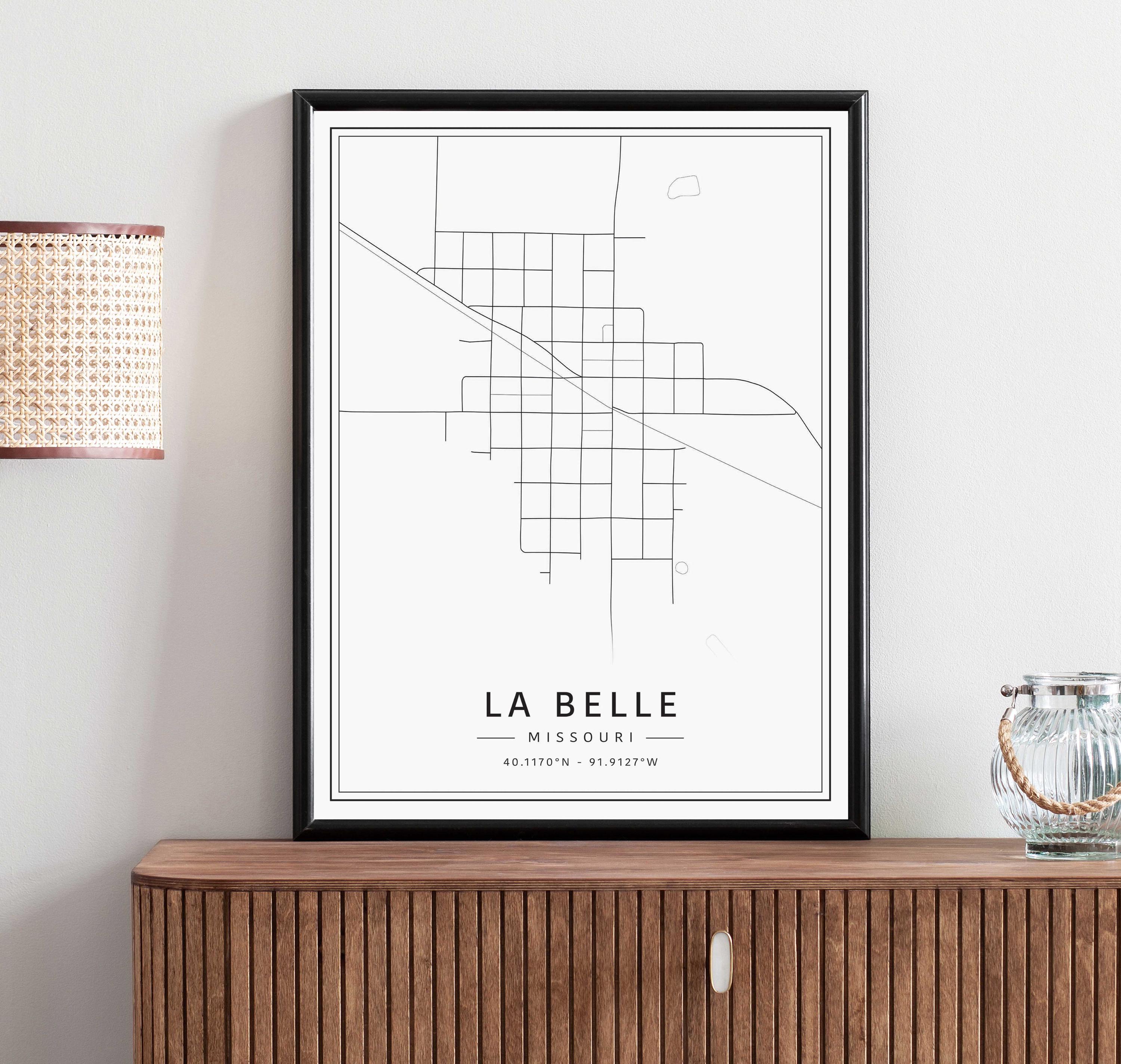 La Belle MO Street Map Print | Acrylic Glass La Belle City Map Print ...