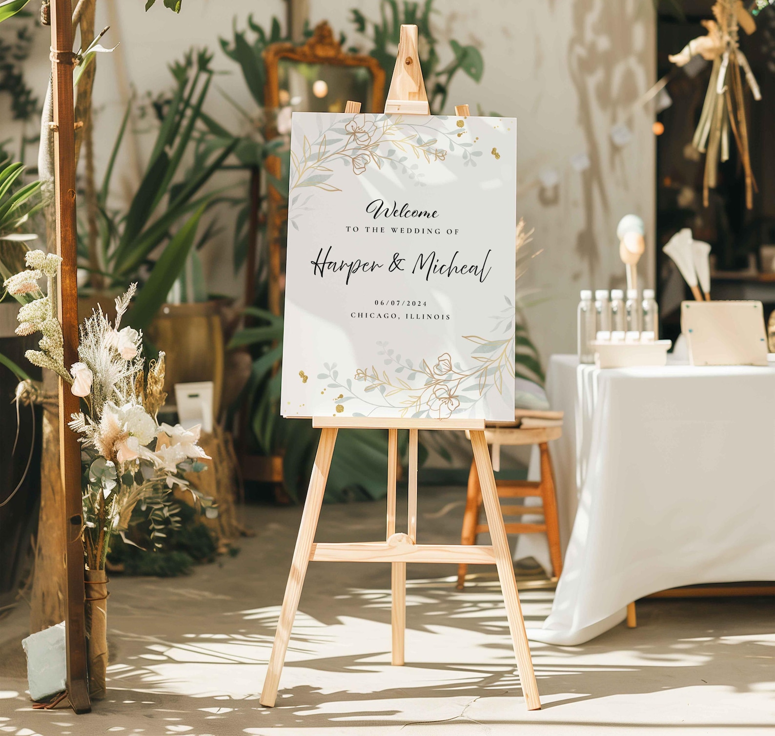 Acrylic Wedding Welcome Sign | Floral Entrance Wedding Sign | Custom ...