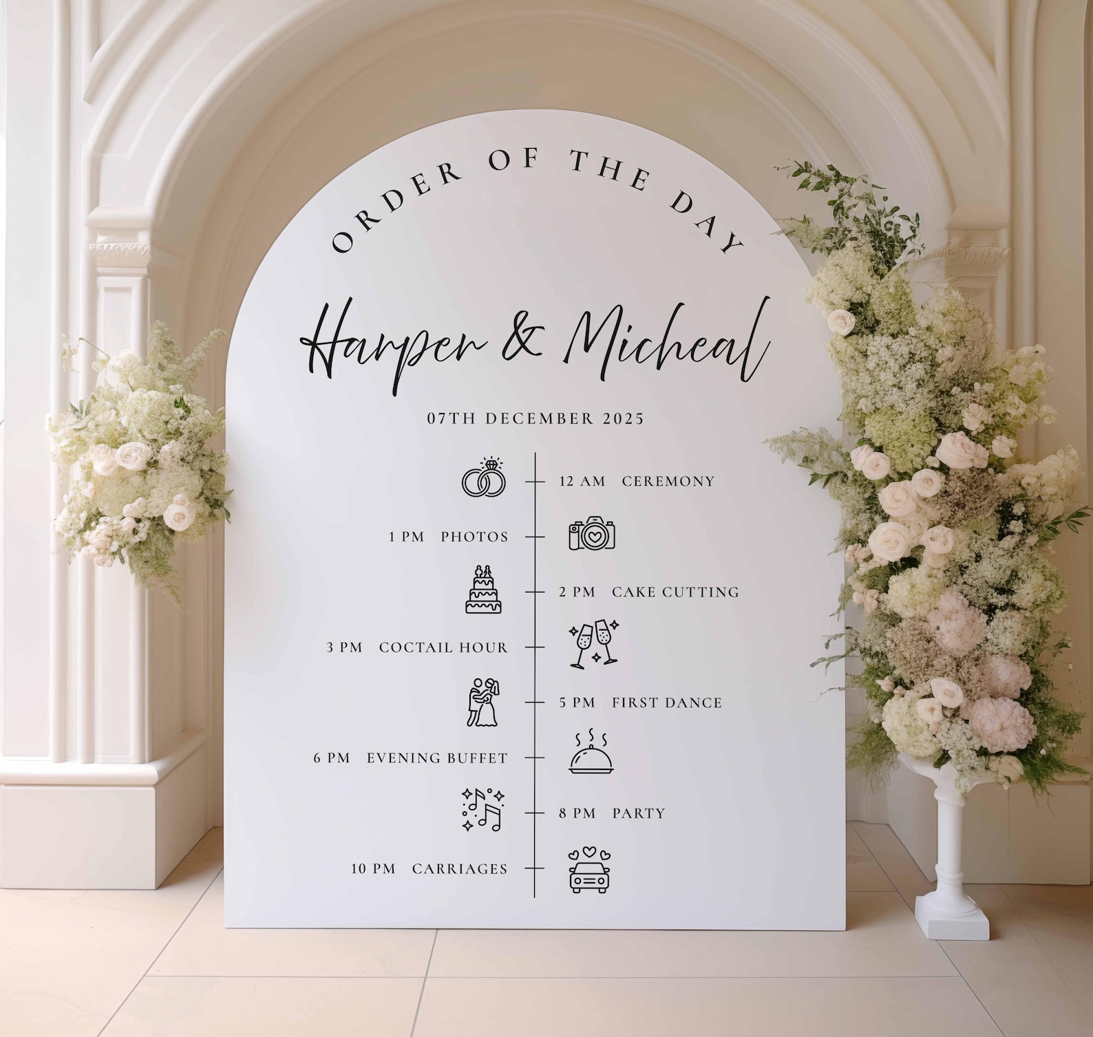 Order of the Day Wedding Sign Order of Events Sign Custom Wedding ...