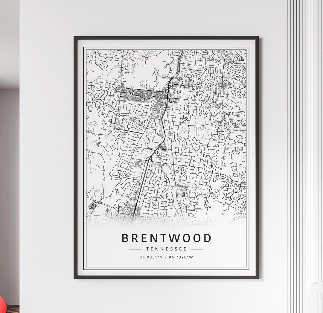 Brentwood TX Street Map Print | Acrylic Brentwood Map Print | Canvas ...