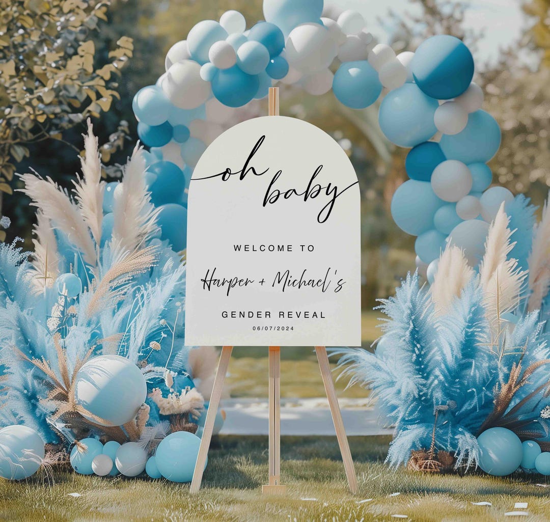 Acrylic Gender Reveal Welcome Sign | Custom Gender Reveal Sign ...
