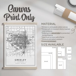 Greeley Colorado Street Map Print | Acrylic Glass Greeley City Map ...