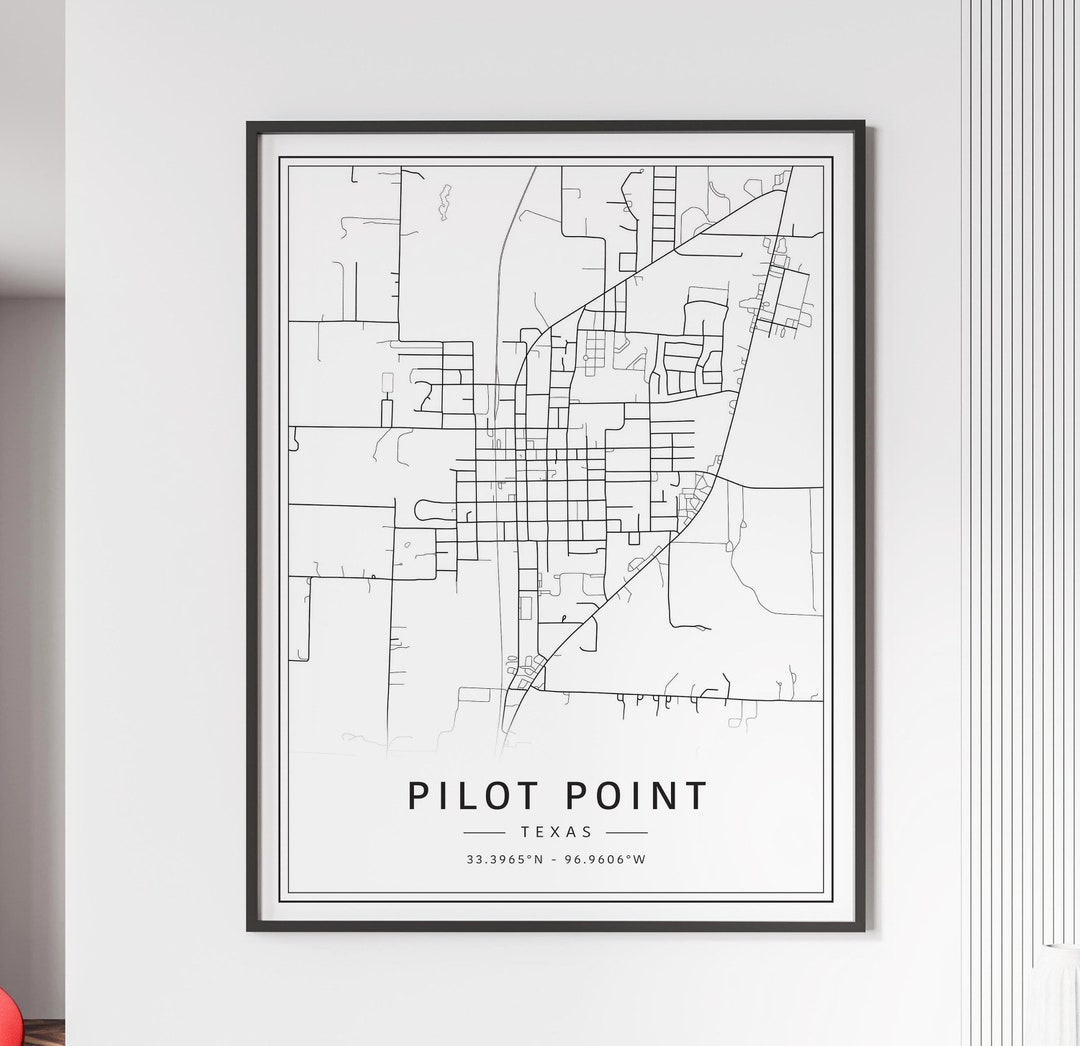 Pilot Point TX Street Map Print | Acrylic Pilot Point City Map Print ...