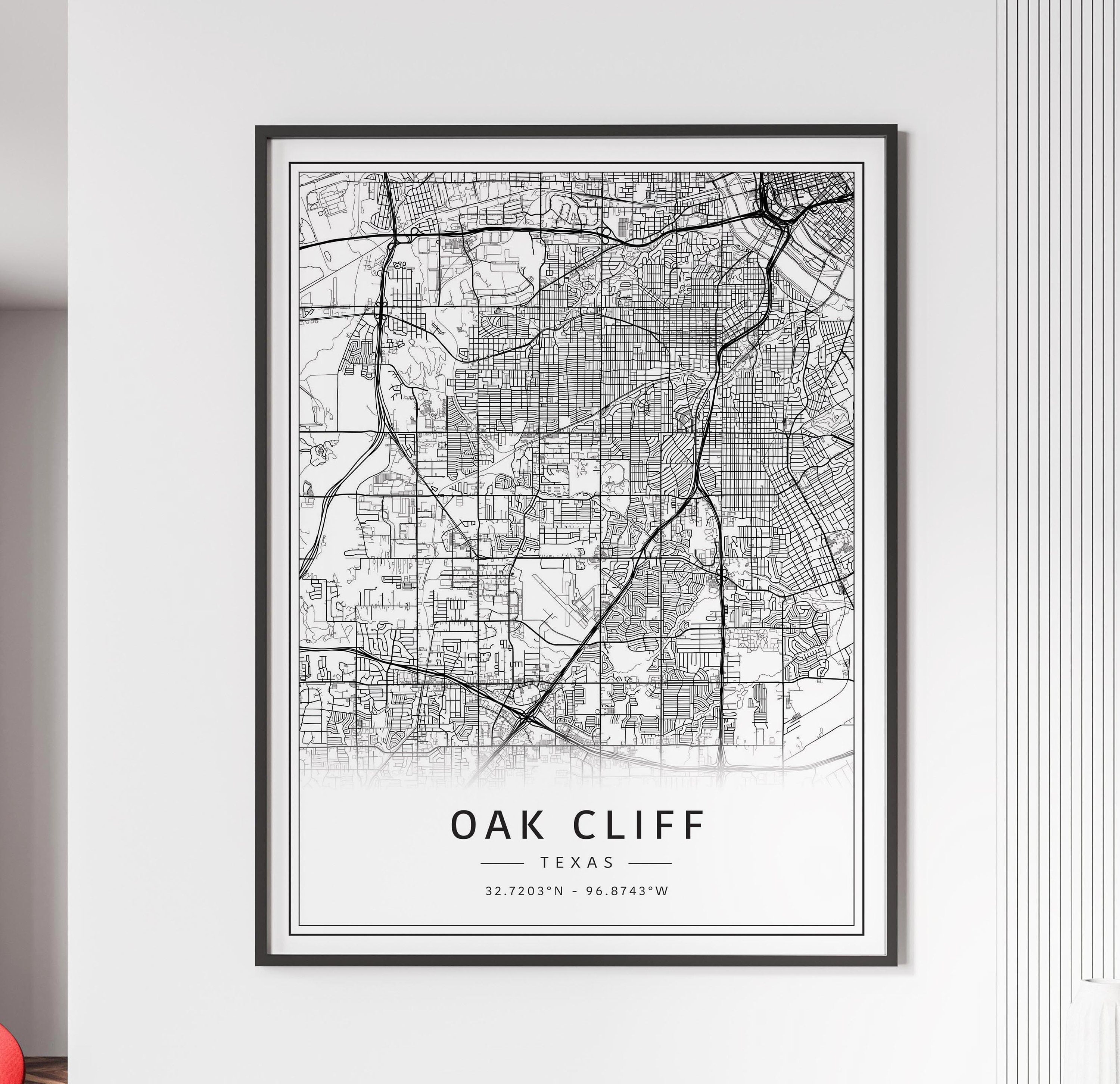 Oak Cliff Texas Street Map Print Acrylic Oak Cliff City Map Print ...