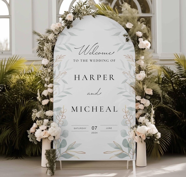 Acrylic Wedding Welcome Sign | Floral Entrance Wedding Sign | Custom ...