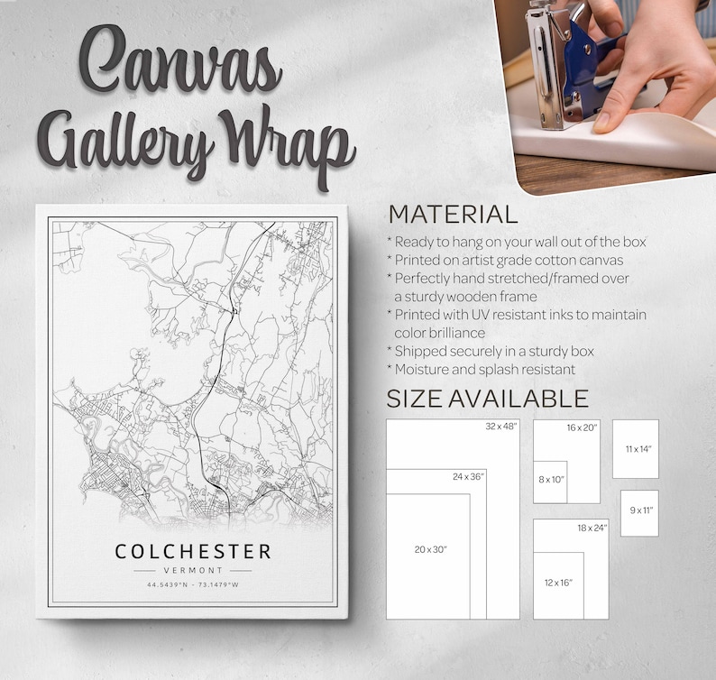 Colchester Connecticut Street Map Print | Acrylic Colchester Map Print ...