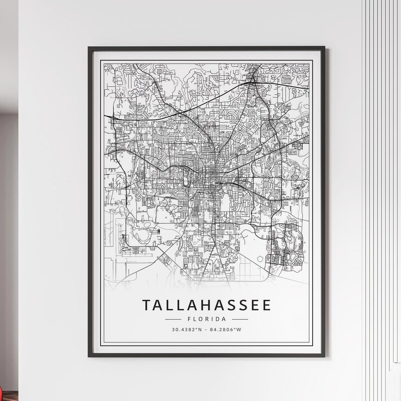 Tallahassee Map - Etsy
