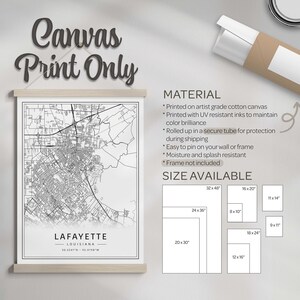 Lafayette LA Street Map Print | Acrylic Lafayette City Map Print ...