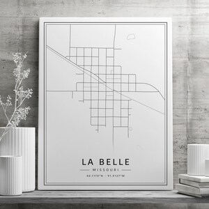 La Belle MO Street Map Print | Acrylic Glass La Belle City Map Print ...