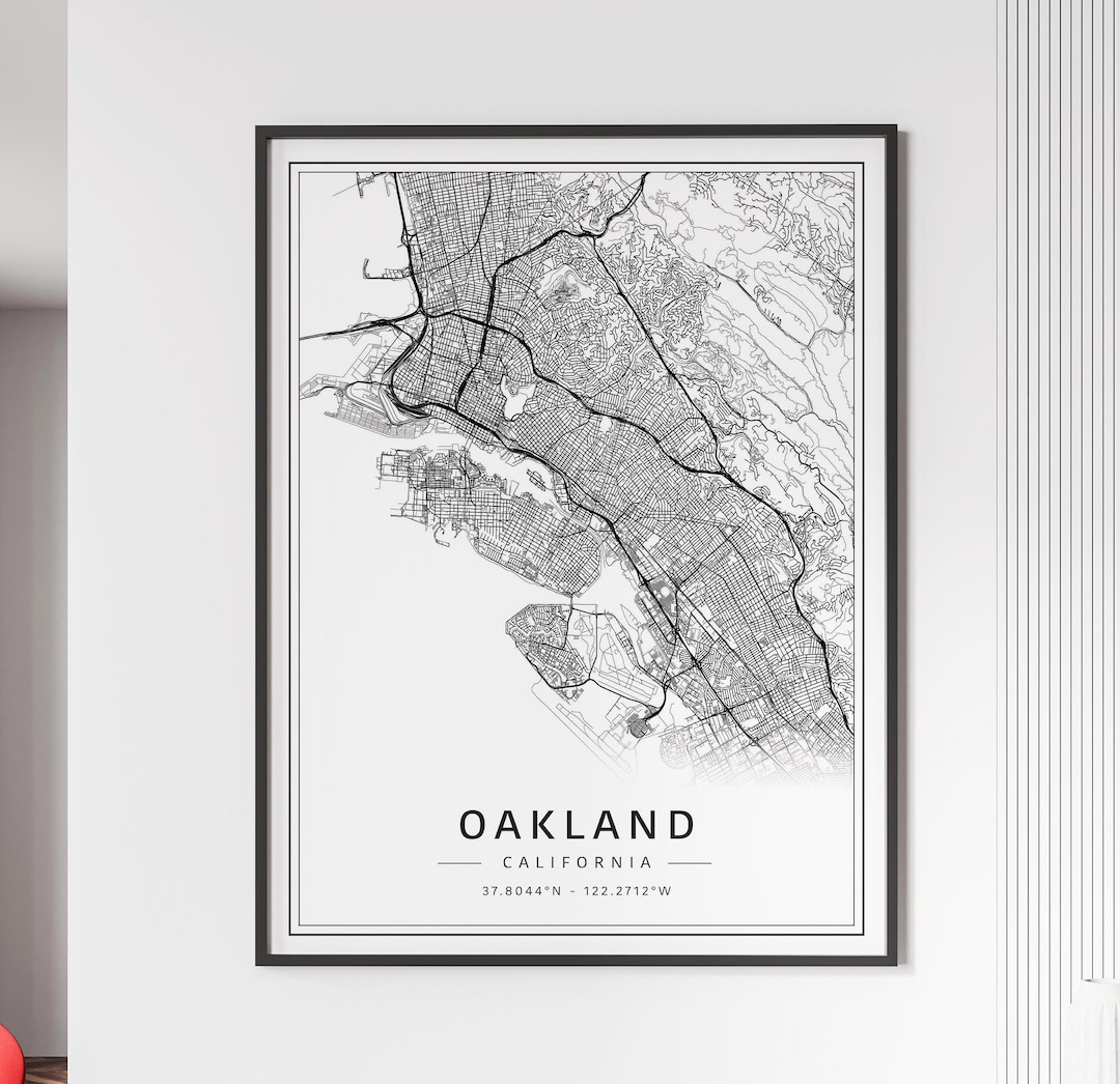 Oakland California Street Map Print | Acrylic Oakland City Map Print ...
