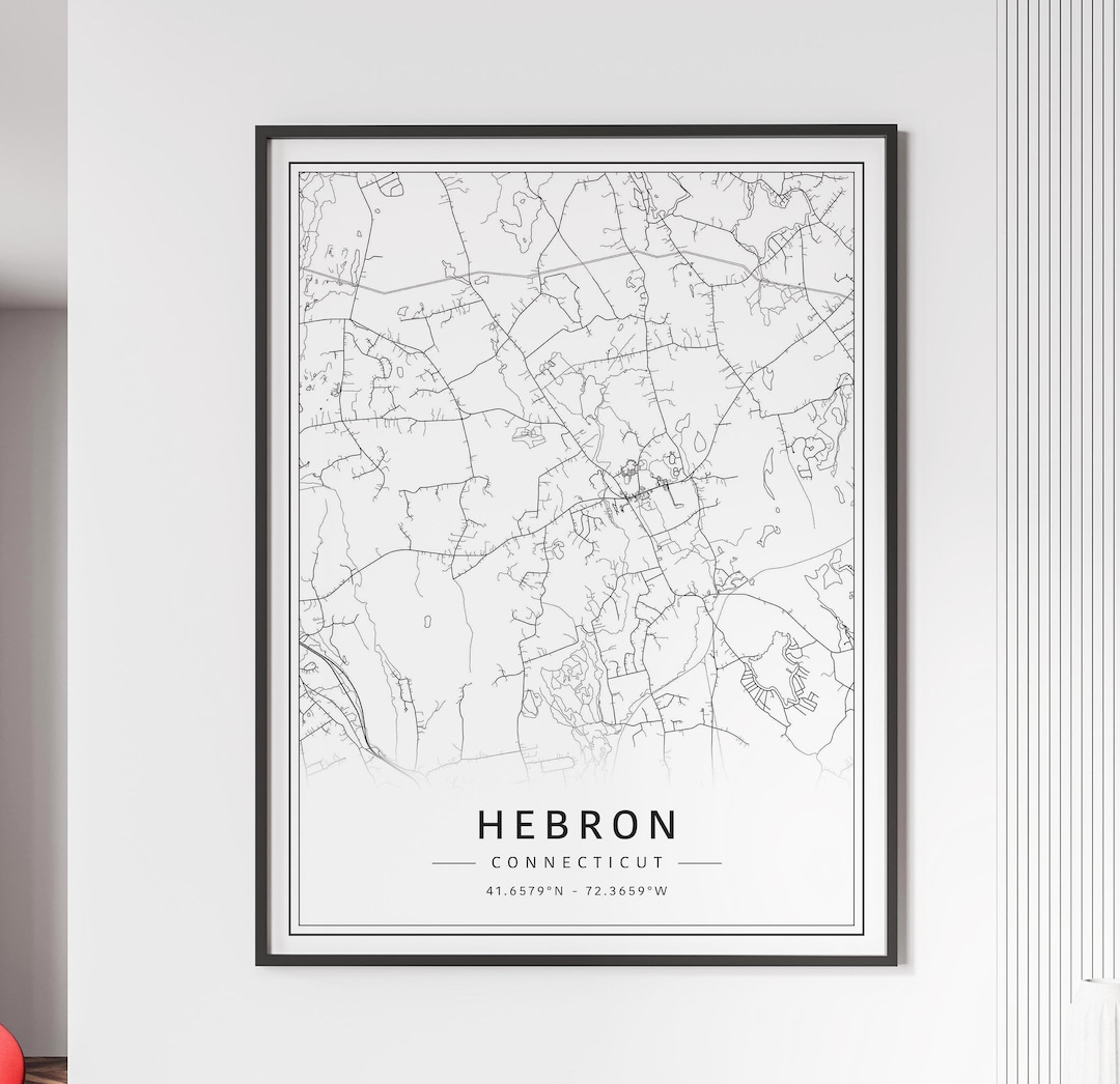 Hebron Connecticut Street Map Print | Acrylic Hebron Map Print | Canvas ...