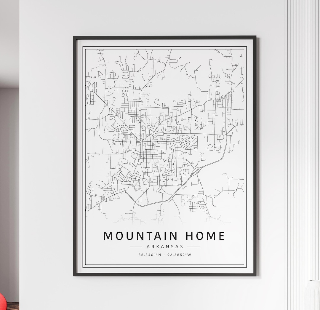 Mountain Home AR Street Map Print | Acrylic Mountain Home City Map ...