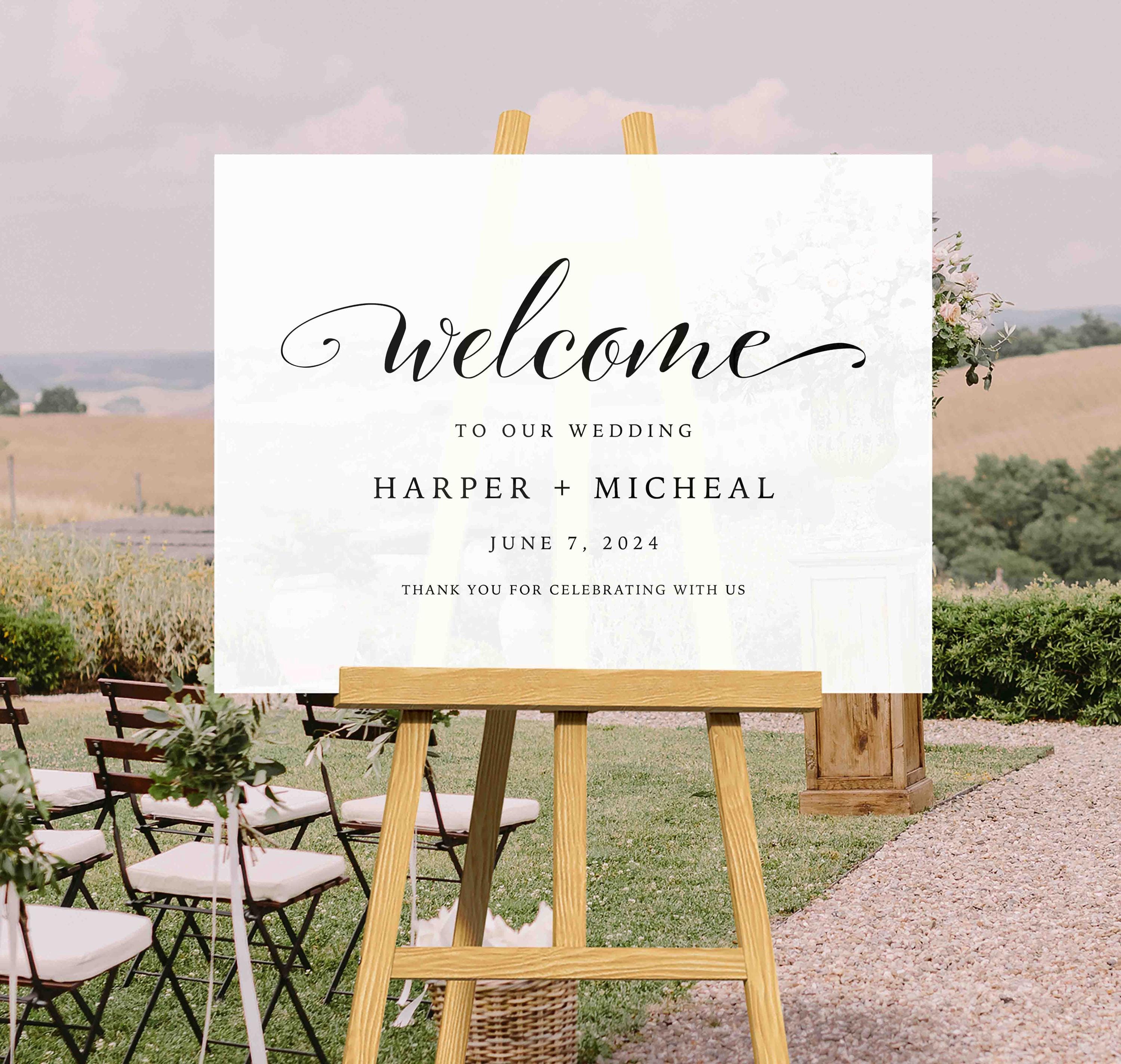 Acrylic Wedding Welcome Sign Entrance Wedding Sign Custom Wedding Sign ...