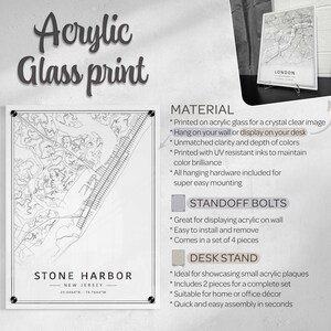 Stone Harbor NJ Street Map Print | Acrylic Glass Stone Harbor Map Print ...