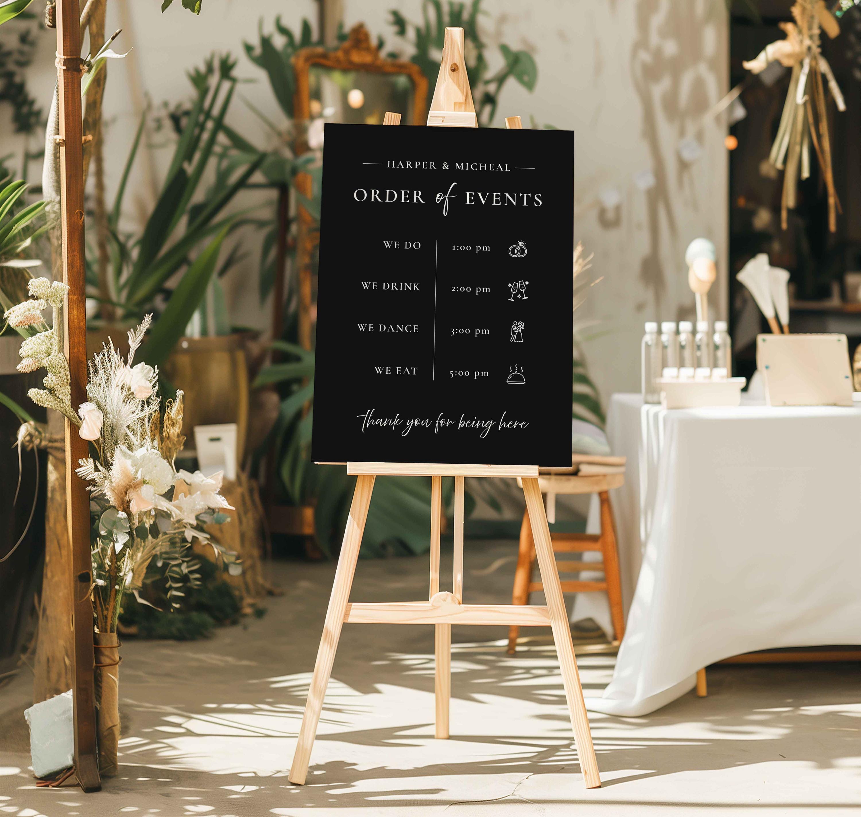 Order of the Day Wedding Sign | Order of Events Sign | Custom Wedding ...