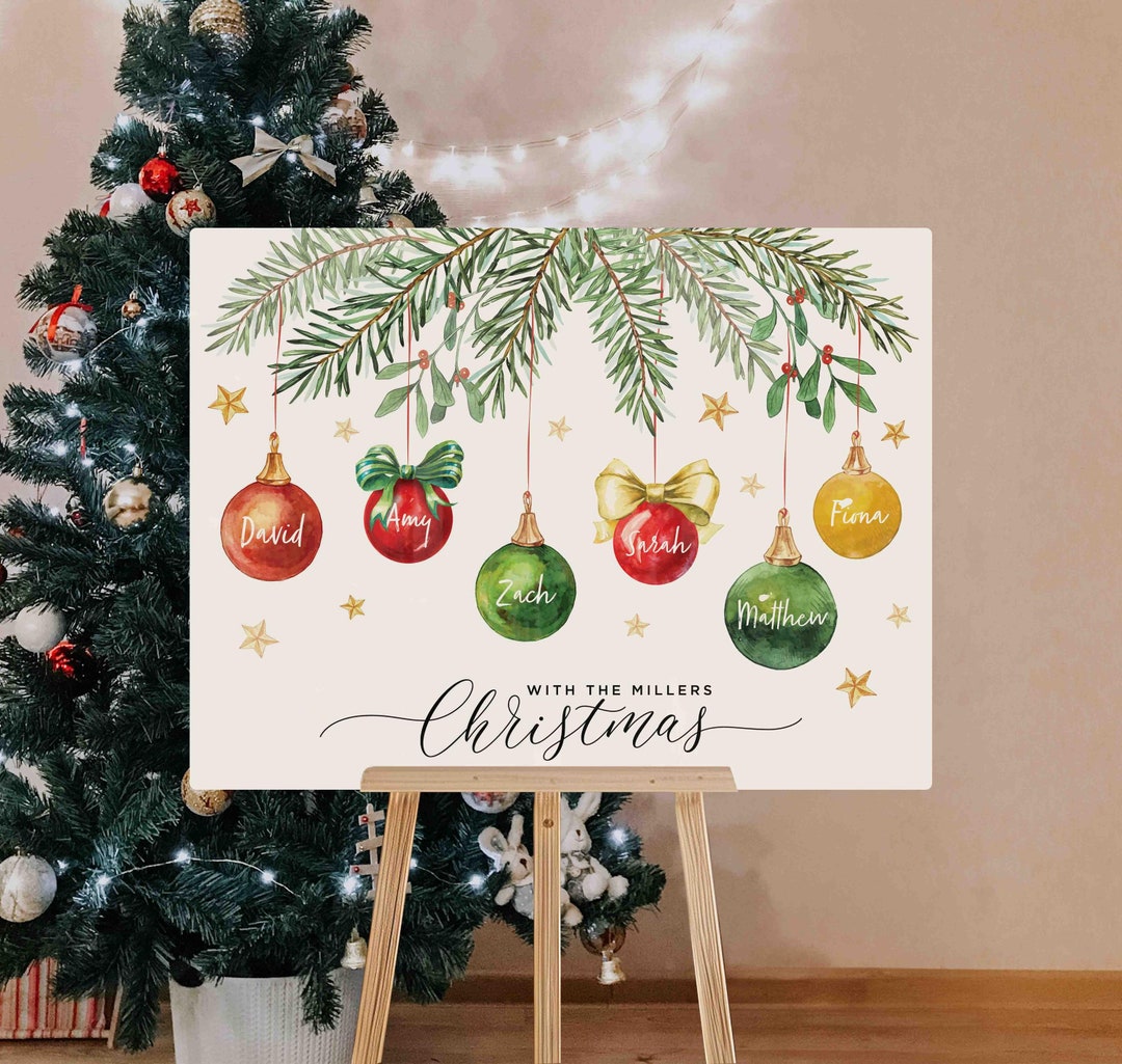 Custom Christmas Ornaments Sign | Custom Names Ornaments Sign ...