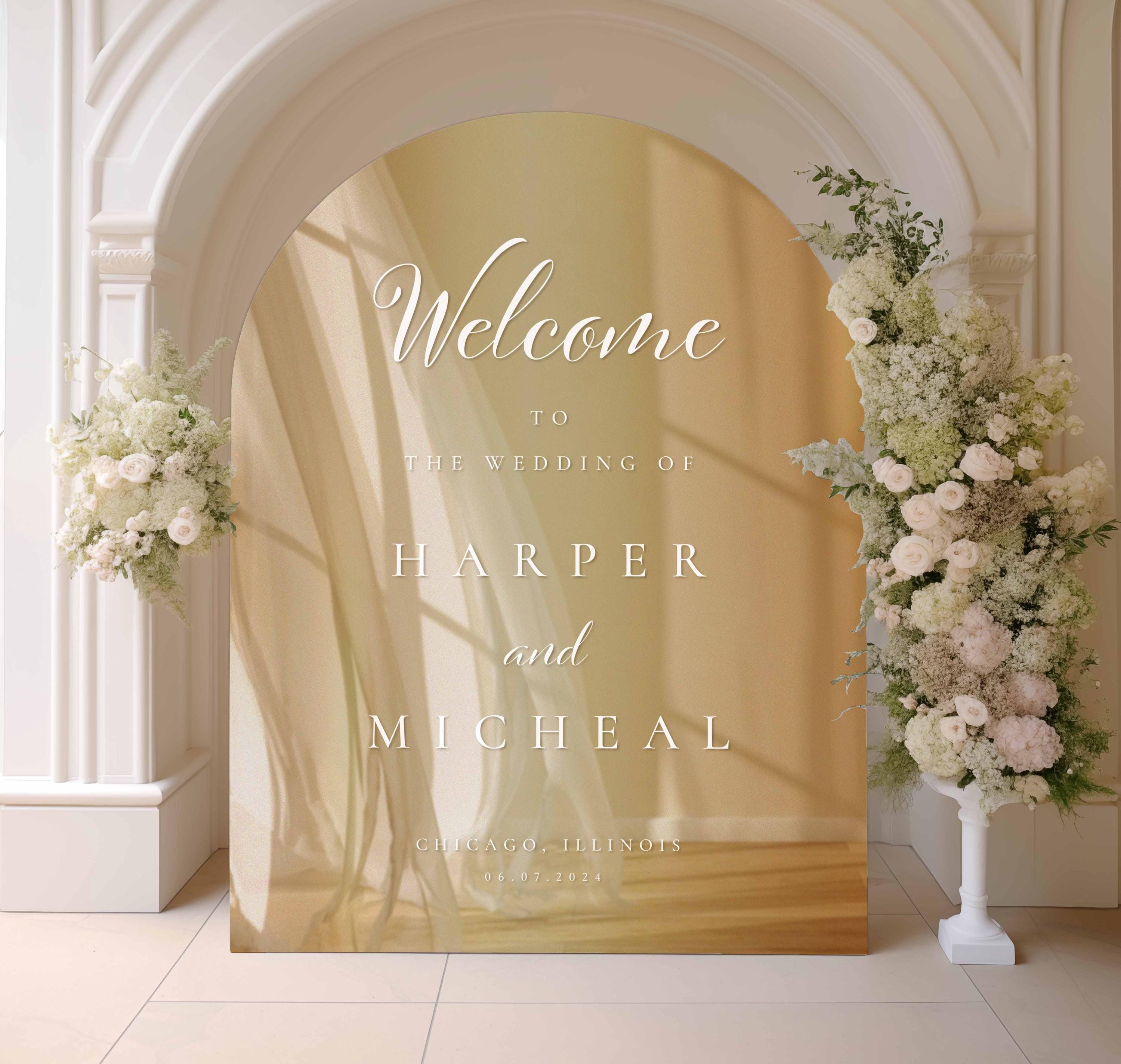 Gold Acrylic Wedding Welcome Sign | Gold Wedding Sign | Gold Custom ...