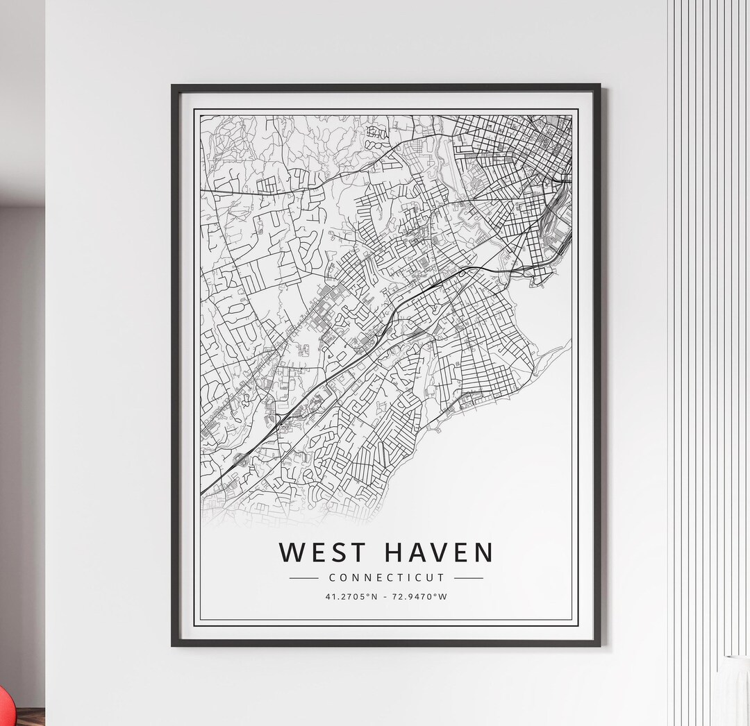 West Haven Connecticut Street Map Print | Acrylic West Haven Map Print ...