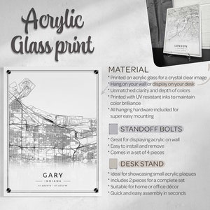 Gary Indiana Street Map Print | Acrylic Gary City Map Print | Canvas ...