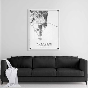 Al Khobar Street Map Print | Acrylic Glass Al Khobar City Map Print ...