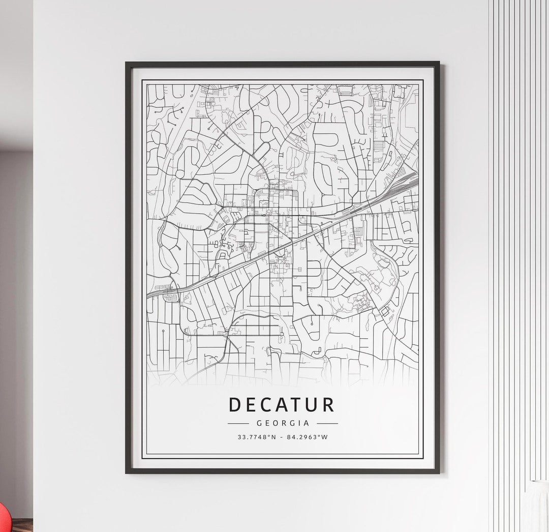 Decatur Georgia Street Map Print | Acrylic Decatur City Map Print ... Decatur Georgia Street Map Print | Acrylic Decatur City Map Print ...