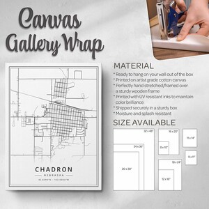 Chadron NE Street Map Print | Acrylic Glass Chadron City Map Print ...