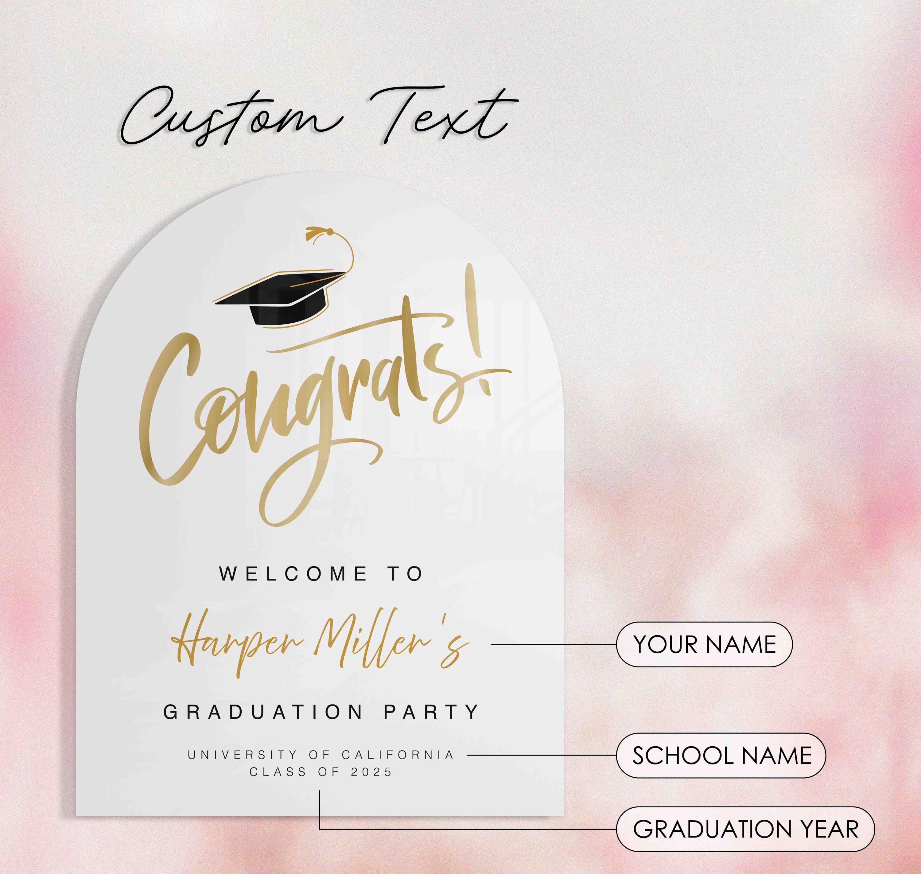 Acrylic Graduation Party Sign | Custom Graduation Sign | Personalized ...