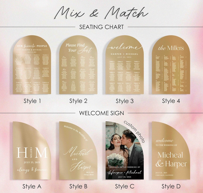 Acrylic Wedding Signs Bundle | Set of 2 Wedding Signs | Entrance ...