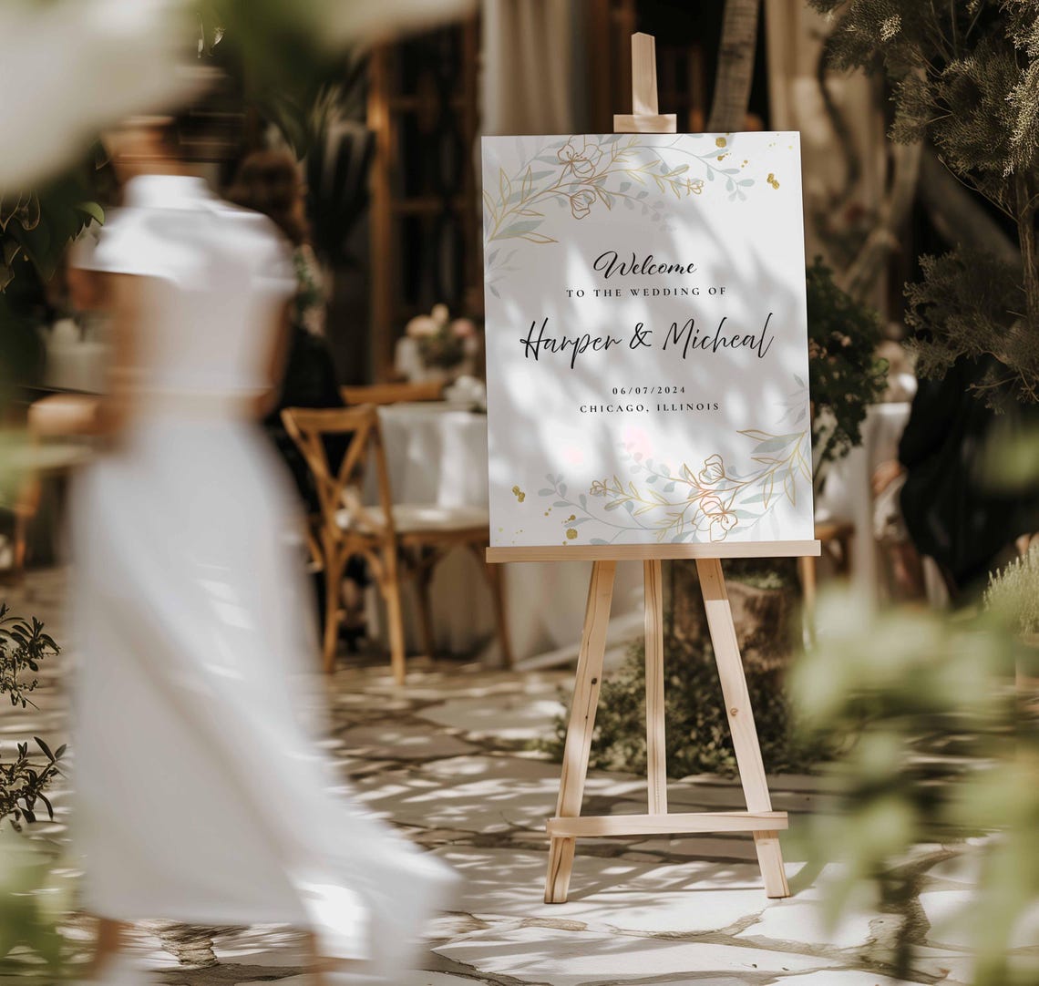 Acrylic Wedding Welcome Sign | Floral Entrance Wedding Sign | Custom ...