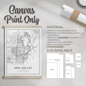 Oro Valley Arizona Street Map Print | Acrylic Oro Valley Map Print ...