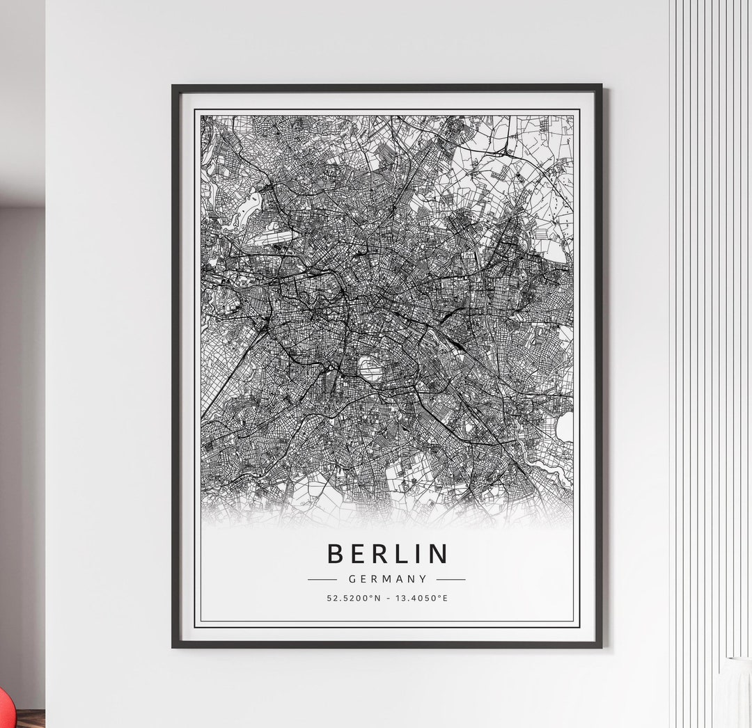 Berlin Germany Street Map Print | Acrylic Glass Berlin City Map Print ...