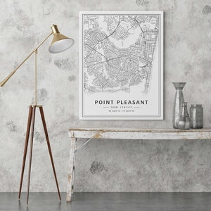 Point Pleasant NJ Street Map Print | Acrylic Glass Point Pleasant City ...