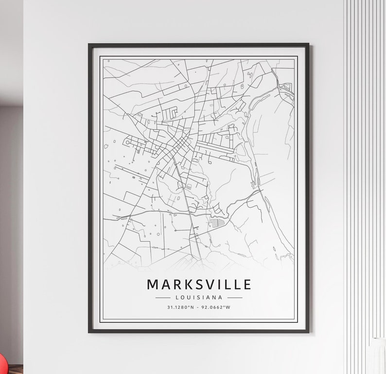 Marksville LA Street Map Print Acrylic Marksville City Map Print Canvas ...