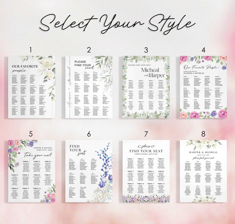 Wedding Seating Chart Acrylic Sign Acrylic Flora Seating Chart Wedding ...