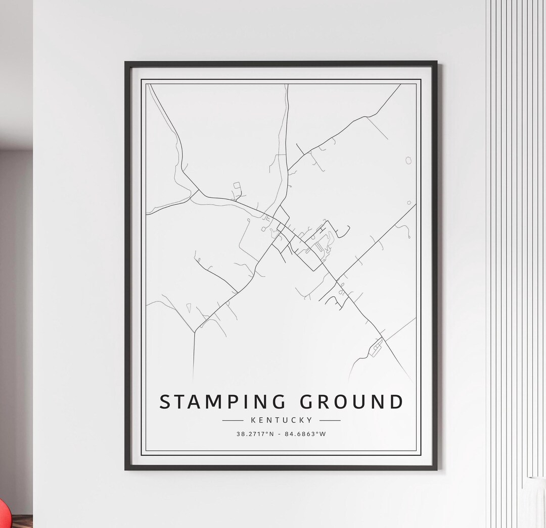 Stamping Ground KY Street Map Print | Acrylic Glass Stamping Ground ...