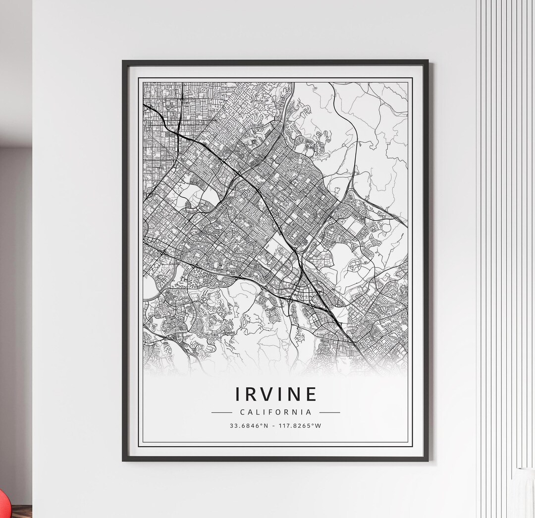 Irvine California Street Map Print | Acrylic Glass Irvine Map Print ...