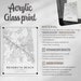 Rehoboth Beach DE Street Map Print | Acrylic Rehoboth Beach Map Print ...