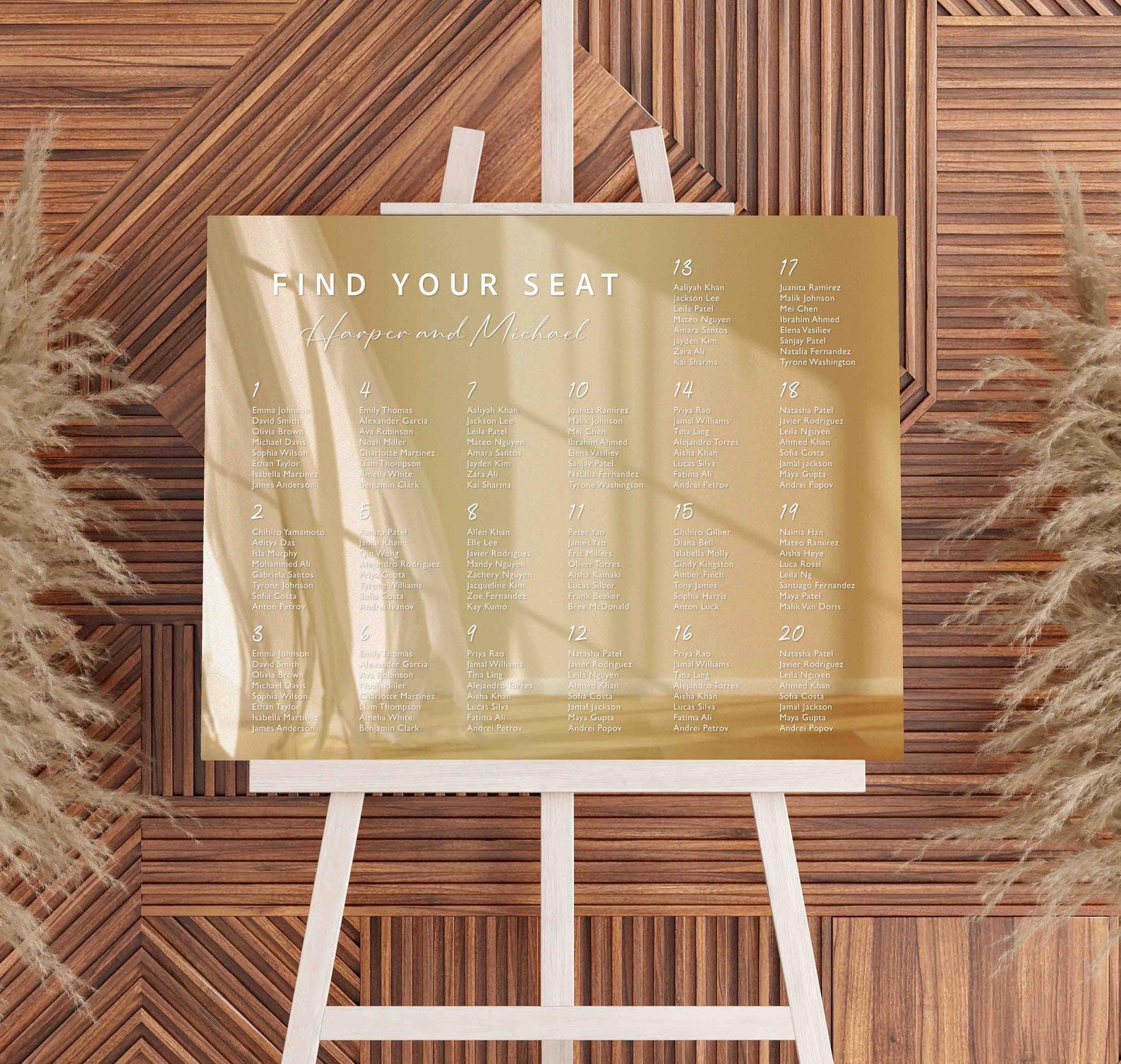 Gold Acrylic Wedding Sign | Gold Table Seating Chart | Gold Custom ...