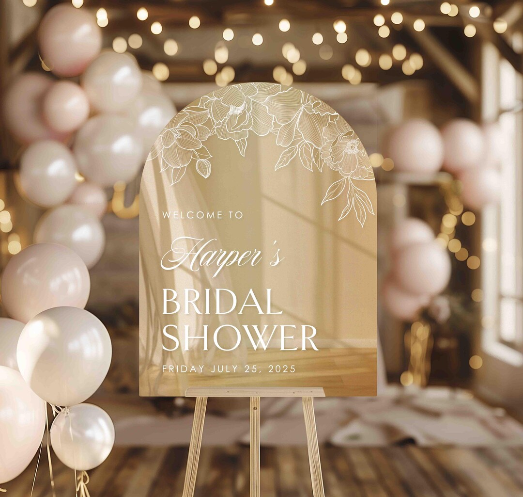Bridal Shower Acrylic Sign | Acrylic Bridal Shower Welcome Sign ...
