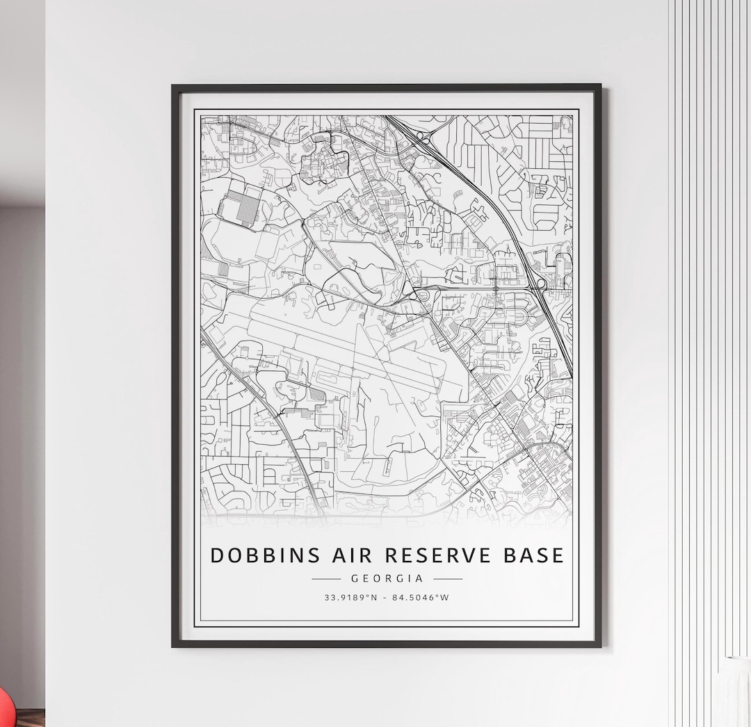 Dobbins Air Reserve Base GA Street Map Print | Acrylic Glass Dobbins ...