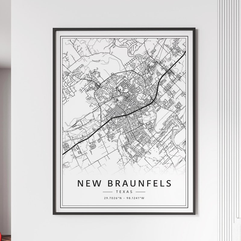 New Braunfels Map - Etsy